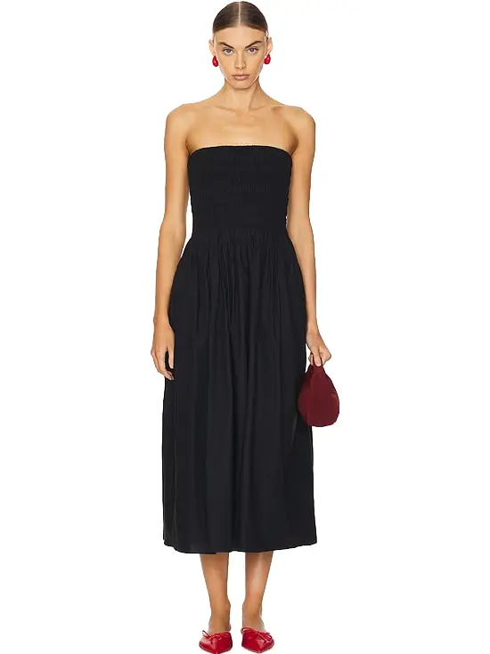 Faithfull The Brand Lida Midi Dress - Black