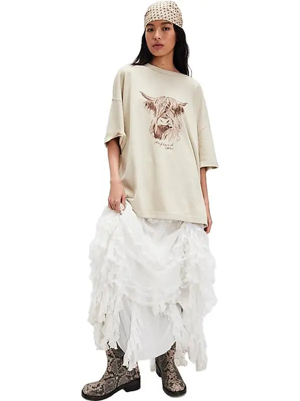 Free People We The Free Farm Friends Tee - Highland Cow