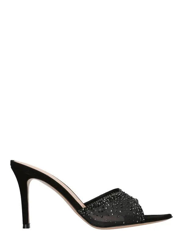 GIANVITO ROSSI Suede Rania Mules - Black