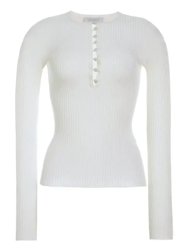 Gabriela Hearst Mirta Knit Sweater In Merino Wool - Ivory