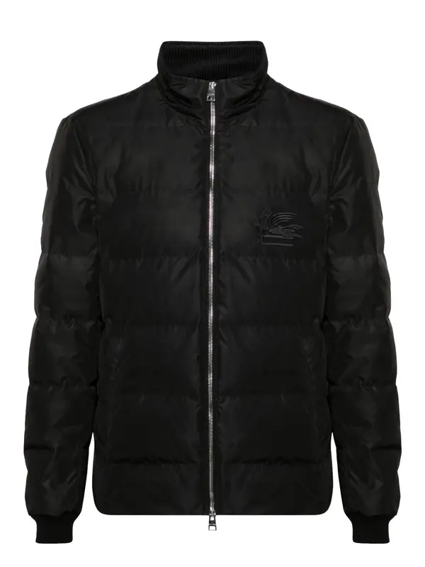 Etro Pegaso-embroidered Puffer Jacket - Black