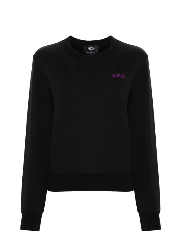A.p.c. Flocked-logo Sweatshirt - Black