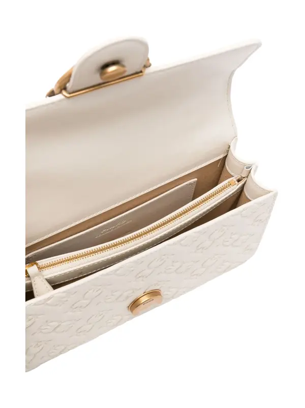 Pinko Mini Love One Shoulder Bag - Neutrals