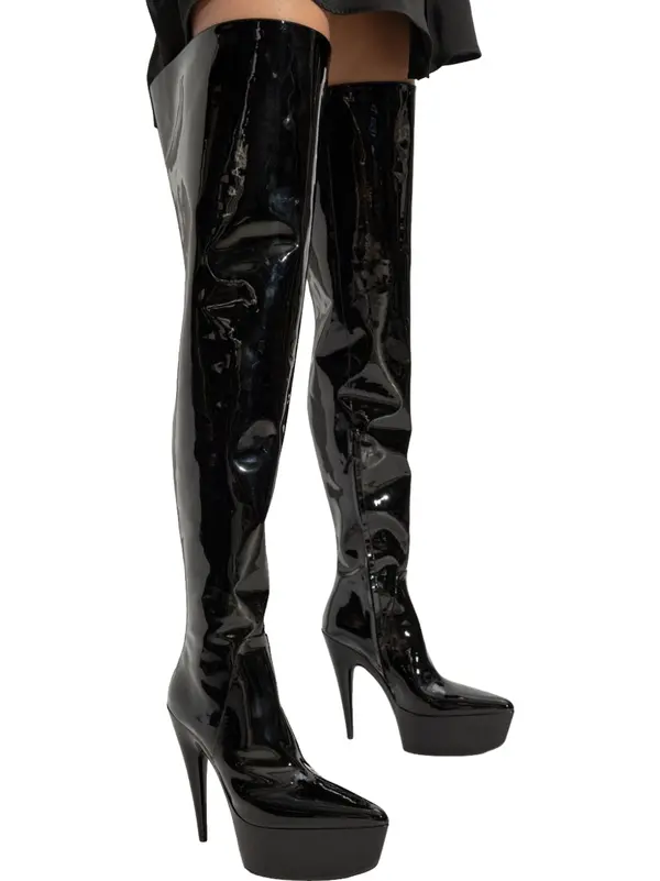 Balenciaga Patent-leather Boots - Black