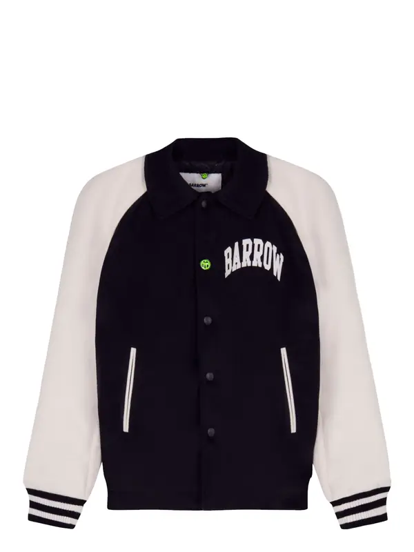 BARROW Logo-print Varsity Jacket - Black