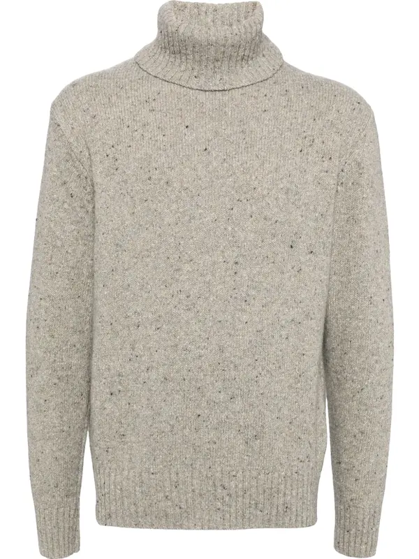Universal Works Roll Neck Tweed Jumper - Grey