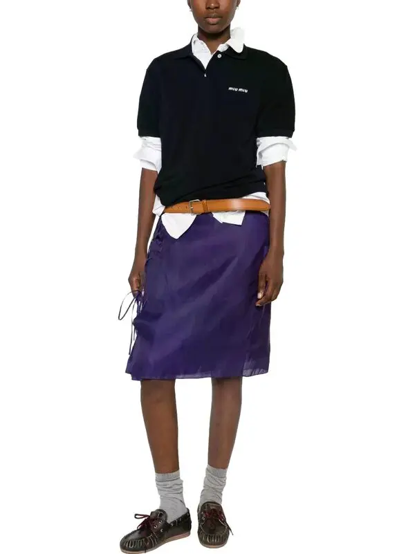Miu Miu Cotton Piqué Polo Shirt - Blue