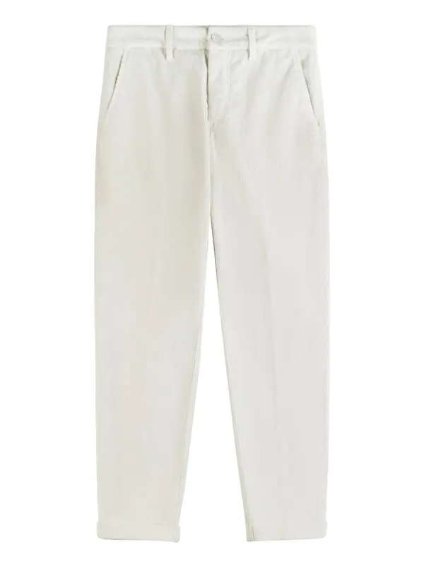 FAY Corduroy Tapered Trousers - White