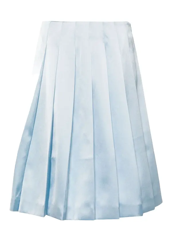 SELF-PORTRAIT Pleated A-line Skirt - Blue