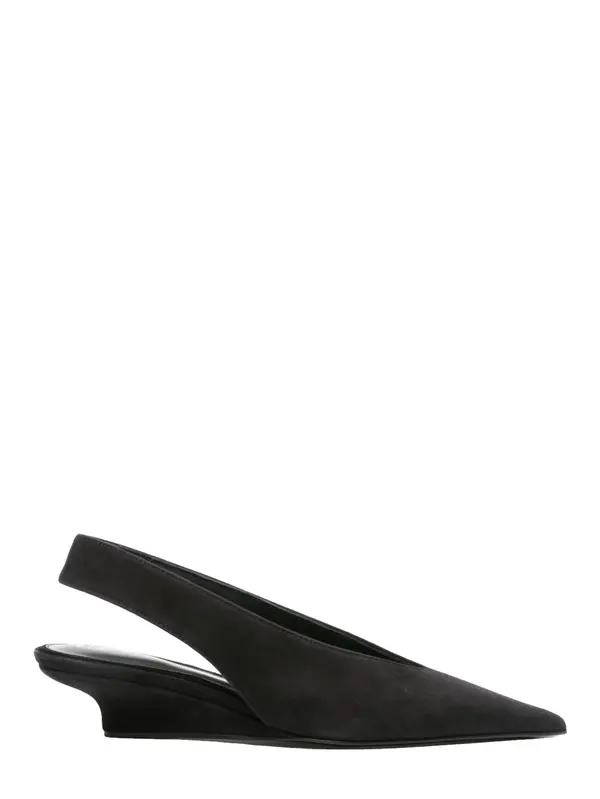 TOTEME 40mm Suede Wedge-heel Slingback Pumps - Black