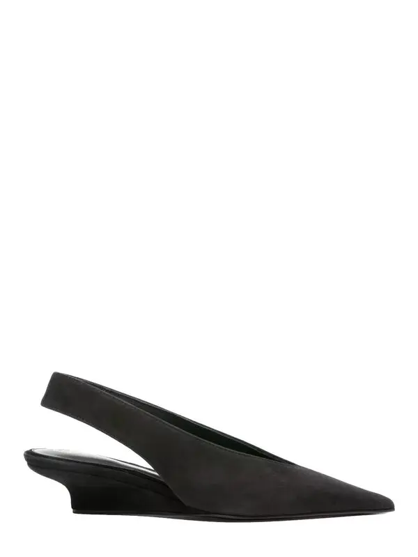 TOTEME 40mm Suede Wedge-heel Slingback Pumps - Black
