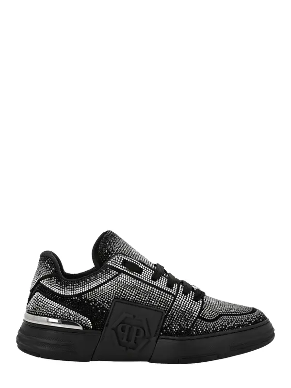Philipp Plein Strass Hexagon Suede Sneakers - Black