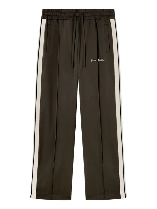 Palm Angels Logo-embroidered Wool Track Pants - Brown