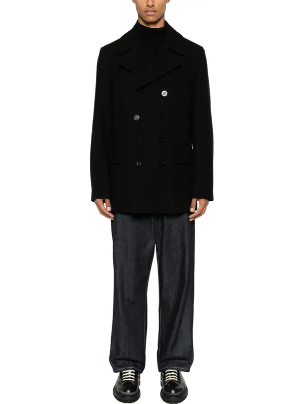 Gloverall Churchill Pea Coat - Black