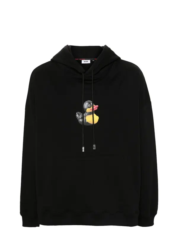 Gcds Duck-print Hoodie - Black