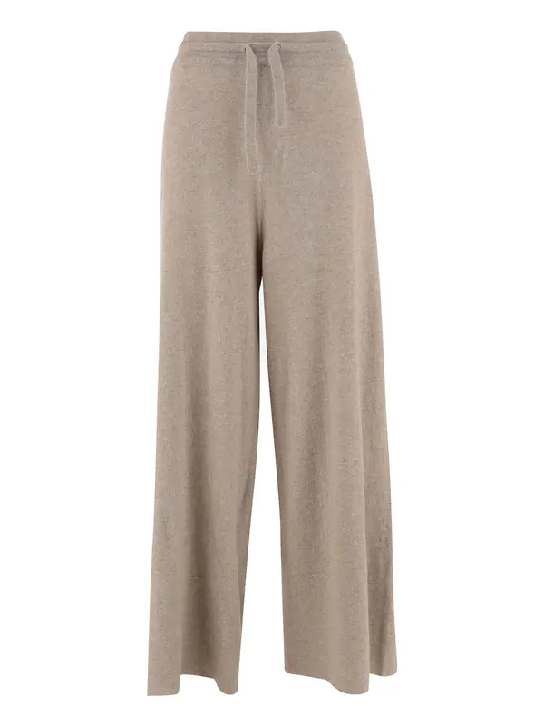 JIL SANDER Cashmere Wide Leg Pants - Beige