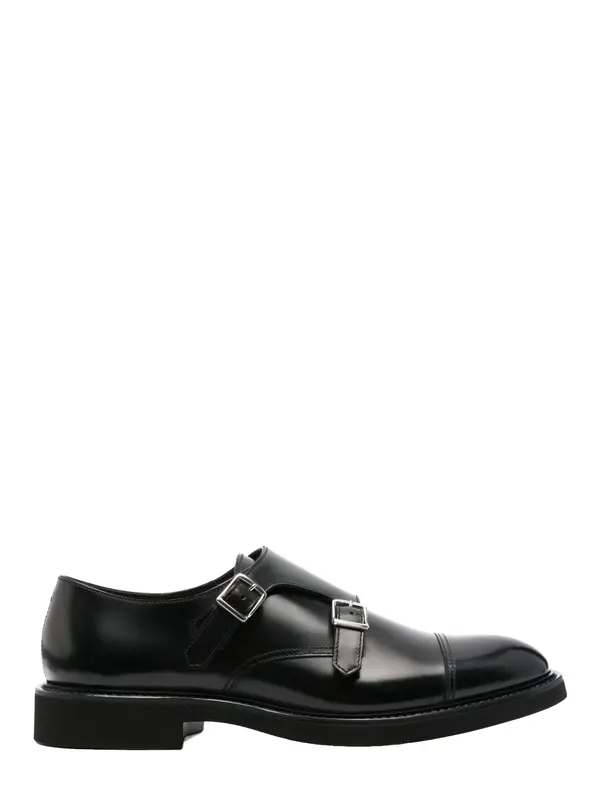 DOUCAL'S Leather Monk Shoes - Black