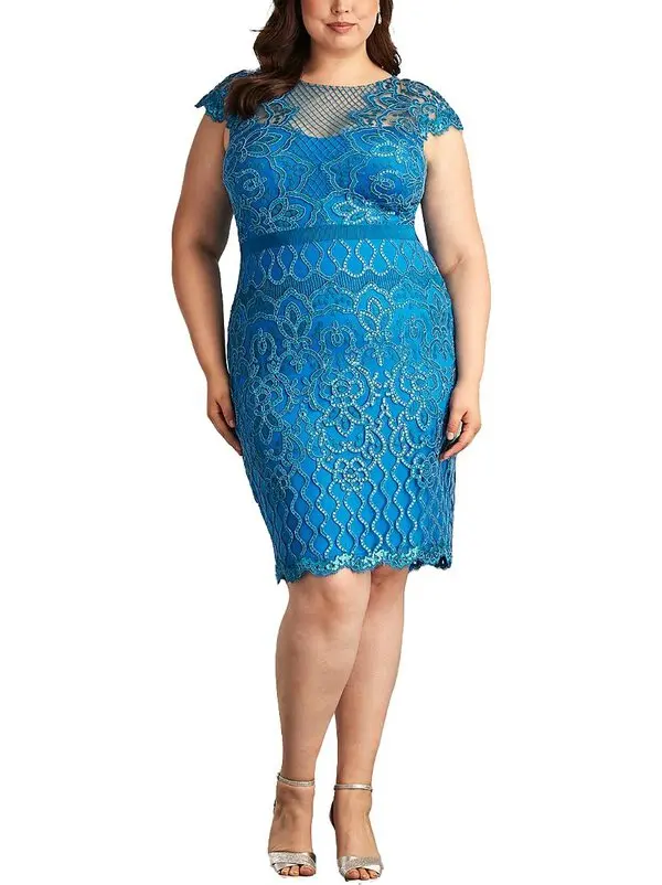 Tadashi Shoji Miranda Sequin Embroidered Dress - Blue