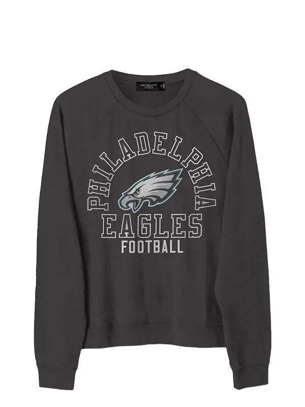 Junk Food Clothing Nfl Flocked Raglan Crew Fleece - Philadelphia Eagles
