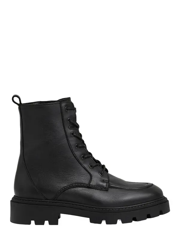 REISS Ellie Lace-up Boots - Black