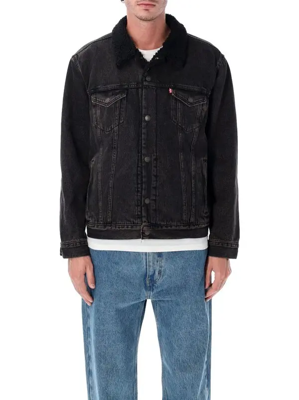 LEVI'S Denim Type Iii Sherpa Trucker Jacket - Black Wash