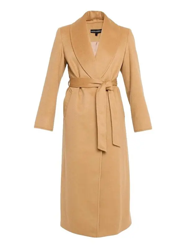 Sofia Cashmere Cashmere Shawl-collar Coat - Camel