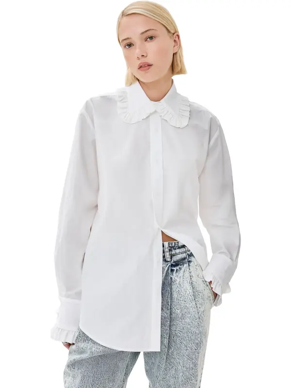 TANNER FLETCHER Pippa Ruffle Shirt - Off White