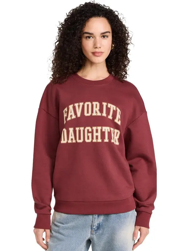 FAVORITE DAUGHTER Collegiate Fleece Sweatshirt - Sangria Nights