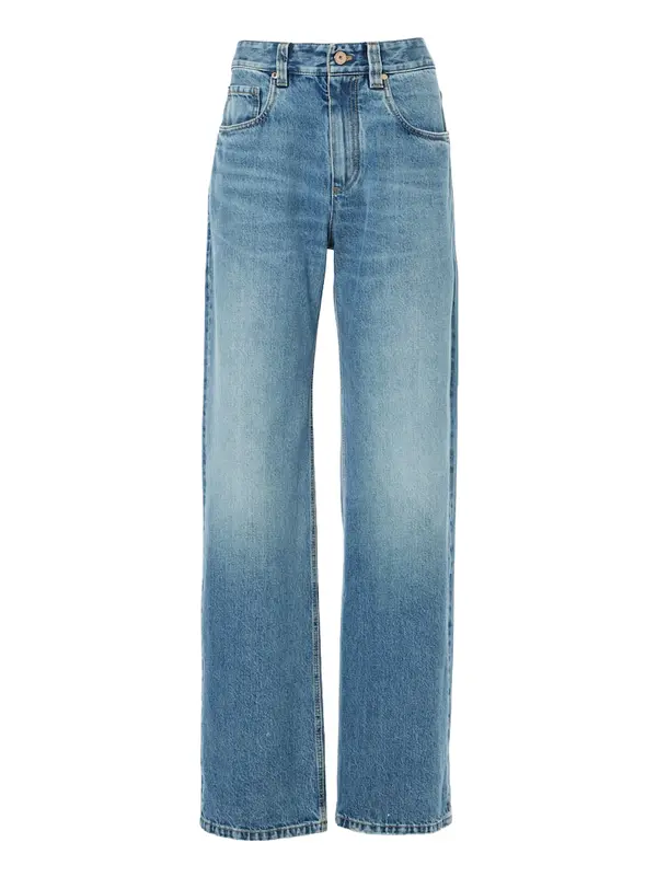 Brunello Cucinelli High-rise Straight Jeans - Blue
