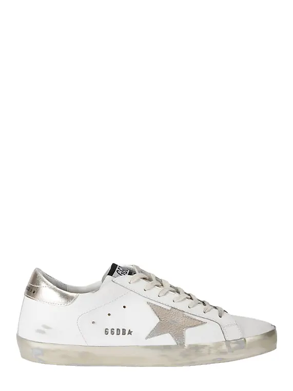Golden Goose Super-star Logo-embellished Leather Low-top Trainers - Gold Comb