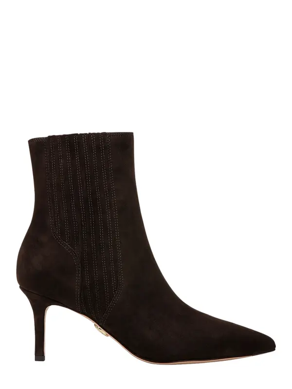 Veronica Beard Lisa Suede Ankle Booties - Espresso