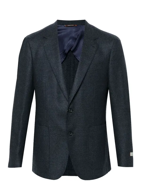 Canali Intarsia-knit Blazer - Blue