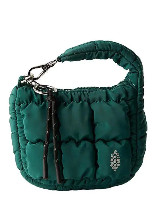 Free People Quilted Micro Pouch - Fuji Jade
