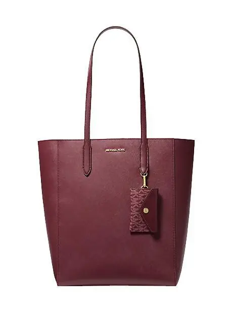 Michael Kors Vincent Large Saffiano Leather Tote Bag With Card Case - Red