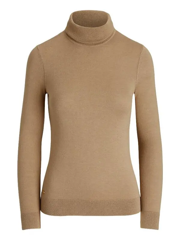 Ralph Lauren Silk-blend Turtleneck Sweater - Classic Camel