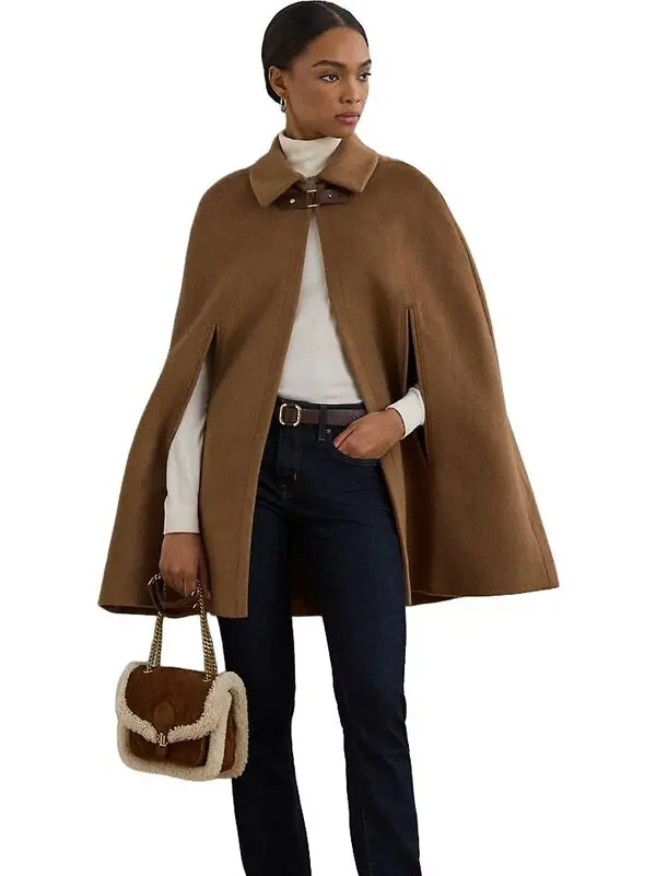 Ralph Lauren Buckle-trim Wool-blend Cape - New Vicuna