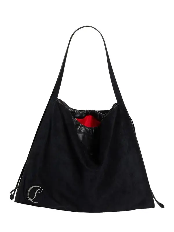 CHRISTIAN LOUBOUTIN Le 54 Suede Drawstring Tote - B329 Black/black/gun Metal