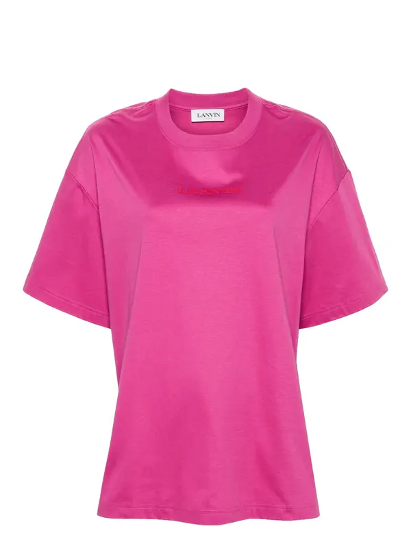 LANVIN Logo-embroidered T-shirt - Pink