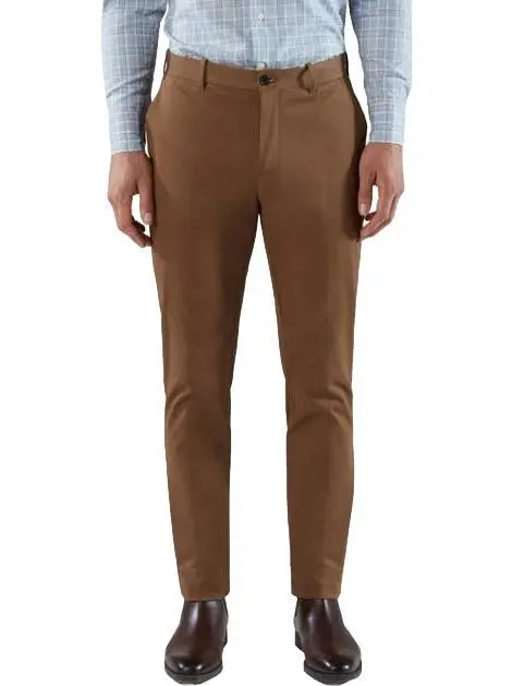 Robert Talbott Douglas Brushed Cotton Chino Pant - Coffee