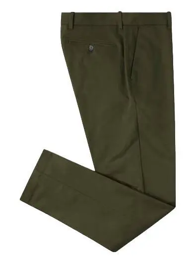 Robert Talbott Douglas Brushed Cotton Chino Pant - Khaki Green