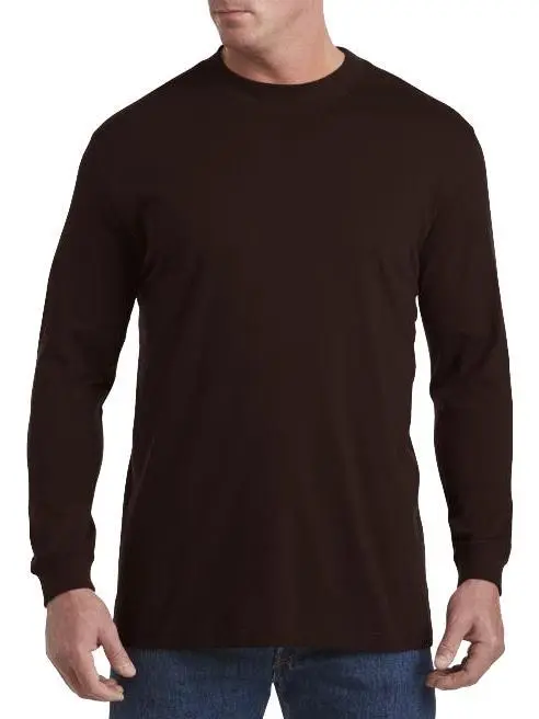 HARBOR BAY BY DXL Long-sleeve Moisture-wicking Shirt - Java