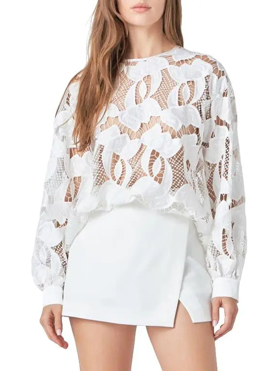 Endless Rose Floral Lace Top - White