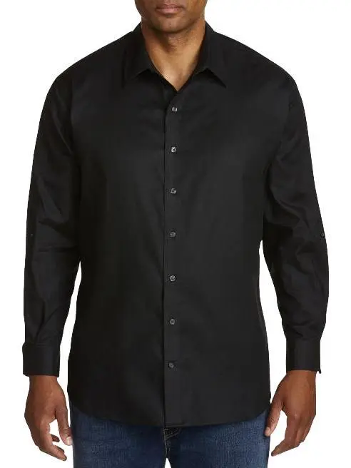 SYNRGY BY DXL Big & Tall Textured Sport Shirt - Black