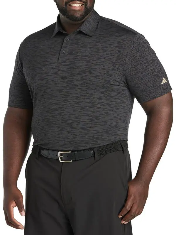 Adidas Big & Tall Spacedye Golf Polo Shirt - Black