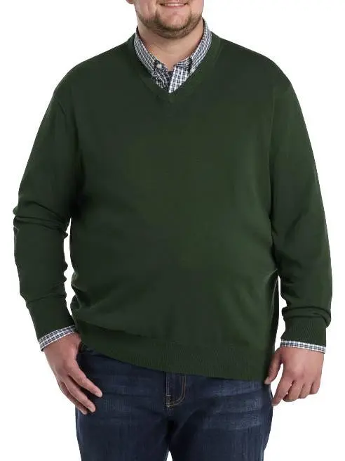 HARBOR BAY BY DXL Big & Tall V-neck Pullover - Mountain View