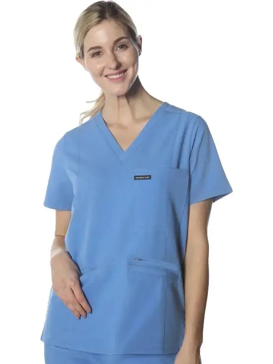 MEMBERS ONLY Palermo 4-pocket Scrub Top - Royal Blue