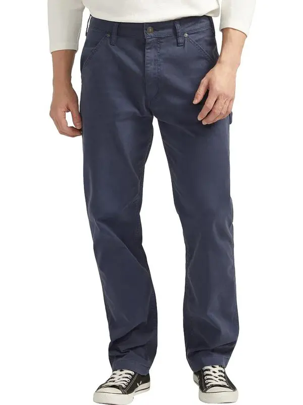SILVER JEANS CO. Relaxed Fit Twill Painter Pants - Ink Blue