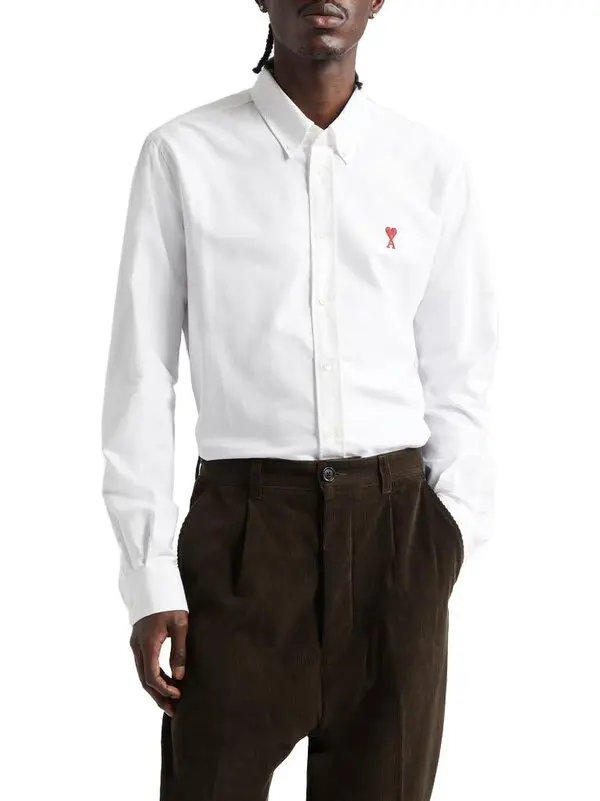 Ami De Coeur Cotton Oxford Button-down Shirt - 168 Blanc Naturel