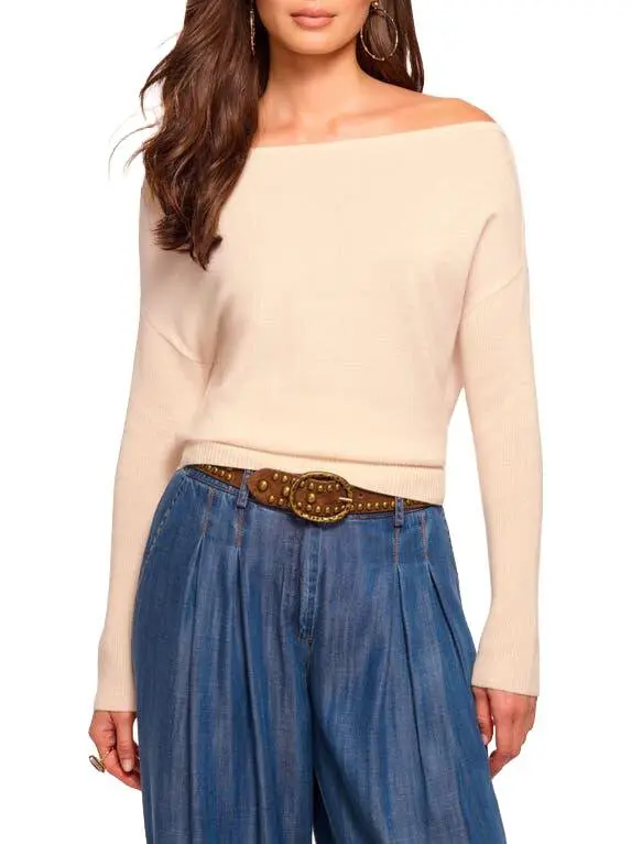 Ramy Brook Chance Wool Off-the-shoulder Sweater - Bone
