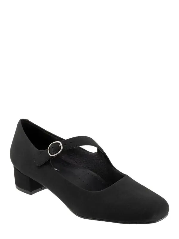 Trotters Desna Leather Pumps - Black Micro